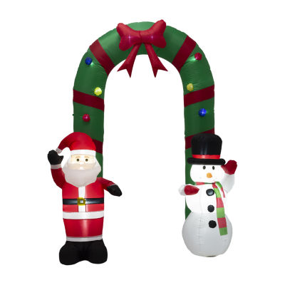 Glitzhome 8' Santa Snowman Gate Arch Self Inflating Christmas Outdoor ...