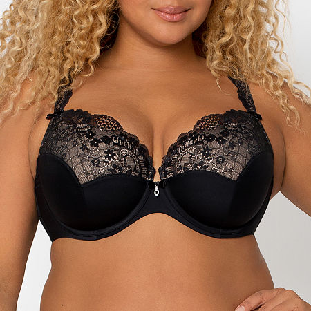 Click here for Curvy Couture Tulip Lace Push Up Bra-1017  H  Blac... prices