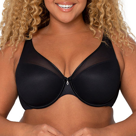 Click here for Curvy Couture Sheer Mesh Plunge T-Shirt Bra- 1310... prices