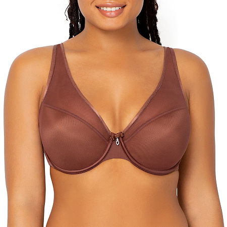 Click here for Curvy Couture Sheer Mesh Plunge T-Shirt Bra- 1310... prices
