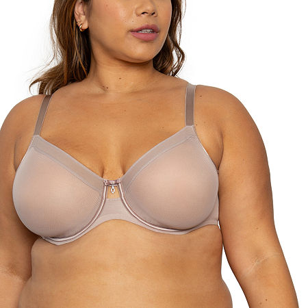 Click here for Curvy Couture Sheer Mesh Unlined Underwire Bra-131... prices