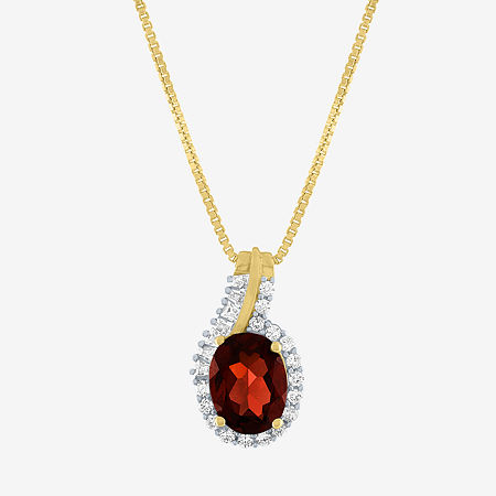 Click here for Womens Genuine Red Garnet 14K Gold Over Silver Ste... prices