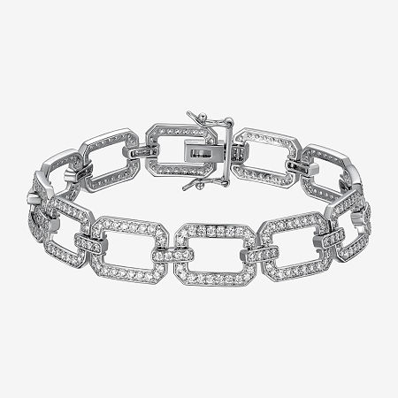 Click here for Womens Sterling Silver Solid Link Bracelet  One Si... prices