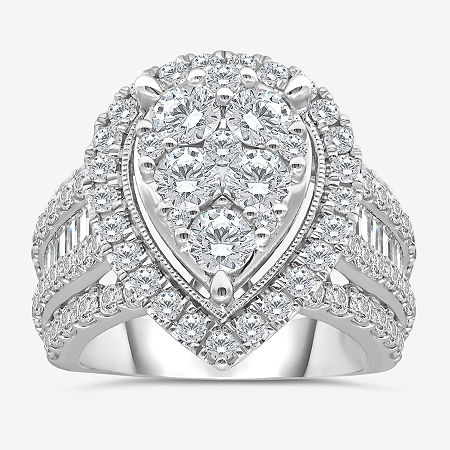 Click here for 4 CT.T.W. Natural Diamond Pear Shape Side Stone Ha... prices