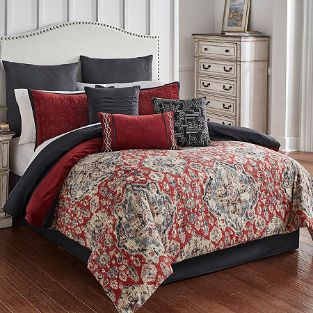 Riverbrook Home Sadler 9 Piece Comforter Set  Queen - Red