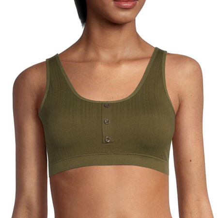 Click here for Arizona Body Henley Seamless Bralette  Medium  Gre... prices
