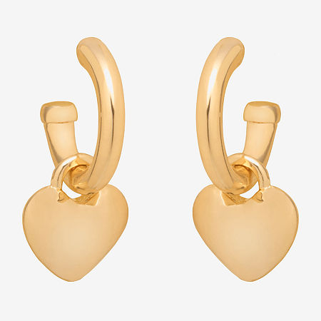 Click here for Bijoux Bar Delicates Womens 23.1mm Heart Hoop Earr... prices