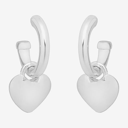 Click here for Bijoux Bar Delicates Womens 23.1mm Heart Hoop Earr... prices