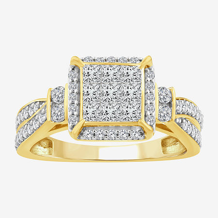 Click here for Womens Natural White Diamond 10K Gold Halo Engagem... prices