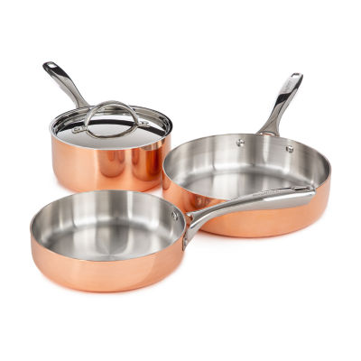 BergHOFF Vintage Tri-Ply Stainless Steel Copper Polished 4-pc. Cookware ...