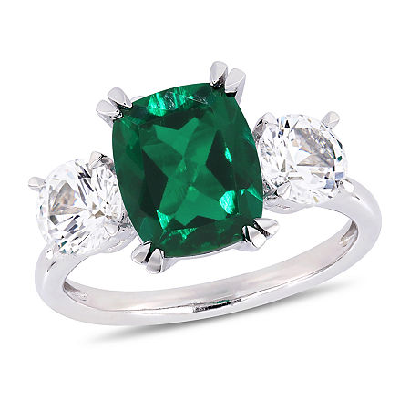 Click here for Womens Lab Created Green Emerald 10K White Gold 3-... prices