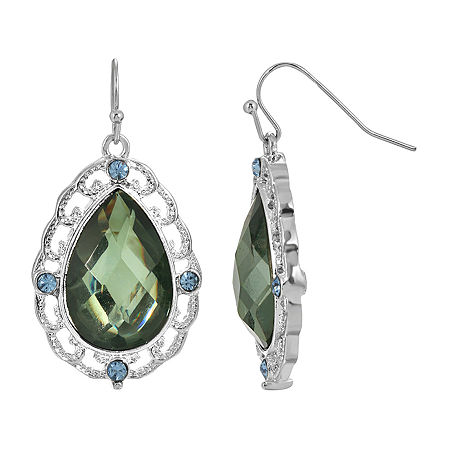 Click here for 1928 Silver Tone Crystal Pear Drop Earrings  One S... prices