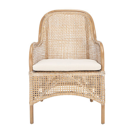 Charlie Rattan Accent Chair with Cushion - Natural