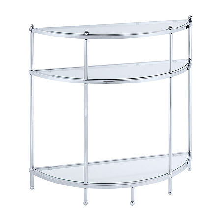 Convenience Concepts 30.75 Royal Crest Half-Circle Glass Entry Table - Chrome  Glass