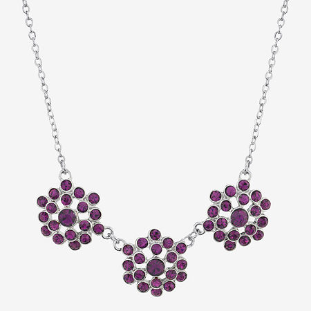 1928 Silver Tone Womens 16 Inch Collar Necklace  One Size  Purple