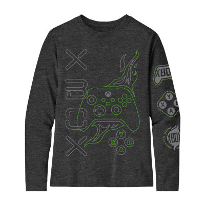Little & Big Boys Xbox Crew Neck Long Sleeve Graphic T-Shirt, Color ...