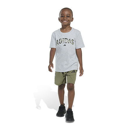 Click here for adidas Woven Little Boys 2-pc. Short Set  7  Gray prices