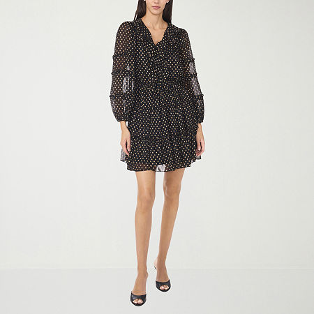 Click here for CeCe Womens Long Sleeve Polka Dot Fit + Flare Dres... prices