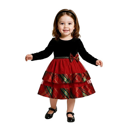 Click here for Bonnie Jean Toddler Girls Long Sleeve Velvet Fit +... prices