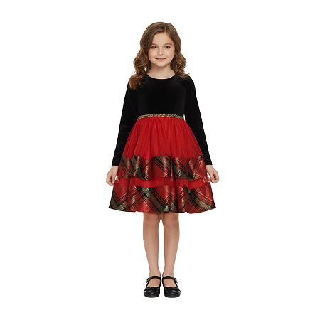 Click here for Bonnie Jean Girls Long Sleeve Fit + Flare Dress  1... prices