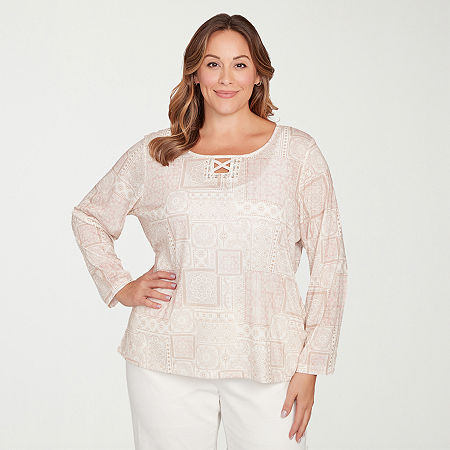 Click here for Hearts Of Palm Womens Plus Crew Neck Long Sleeve T... prices