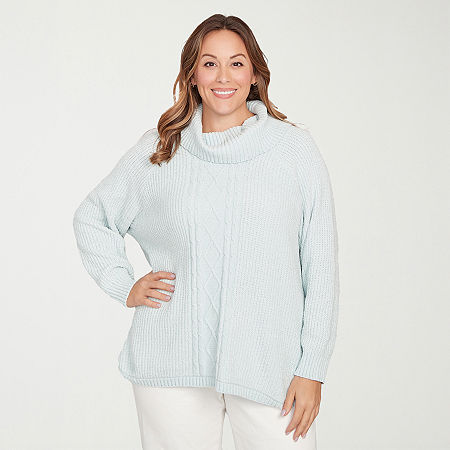 Click here for Hearts Of Palm Plus Womens Cowl Neck Long Sleeve P... prices