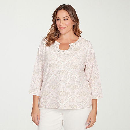 Click here for Hearts Of Palm Womens Plus Keyhole Neck 3/4 Sleeve... prices