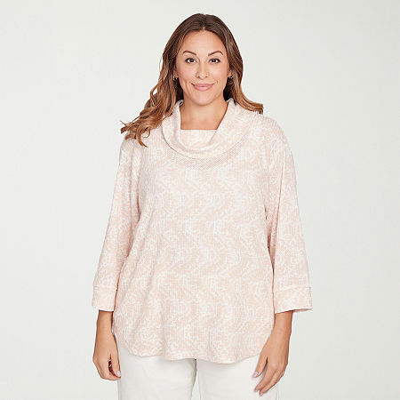 Click here for Hearts Of Palm Womens Plus Cowl Neck Long Sleeve T... prices