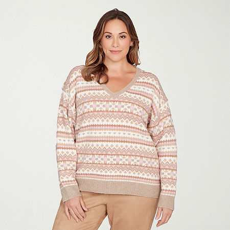 Click here for Hearts Of Palm Plus Womens V Neck Long Sleeve Jacq... prices