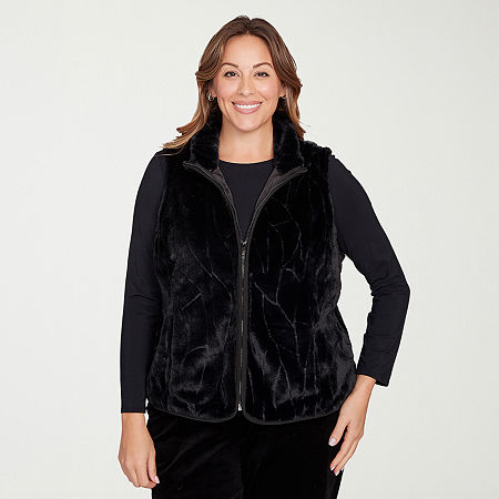 Click here for Hearts Of Palm Womens Plus Lightweight Faux Fur Ve... prices