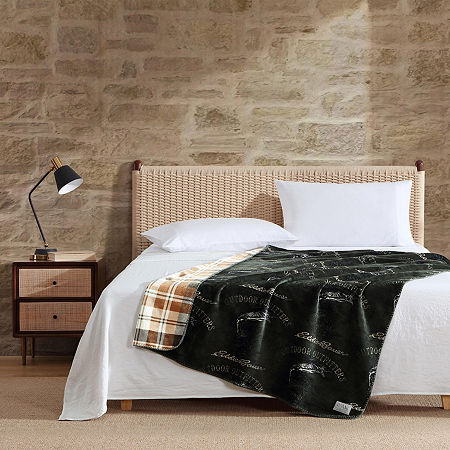 Eddie Bauer Washable Throw  One Size  Green