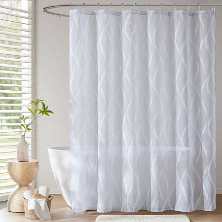 Madison Park Candice Sheer Shower Curtain  72 x 84 - Blue