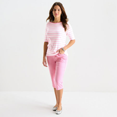 Click here for St. Johns Bay Womens Boat Neck Elbow Sleeve T-Shir... prices