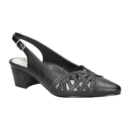 Easy Street Womens Bizzy Buckle Slingback Pumps - Black