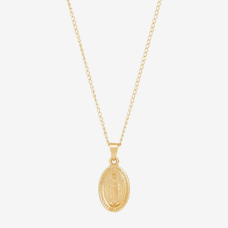 Click here for Miraculous Medal Girls 14K Gold Oval 13 Inch Penda... prices