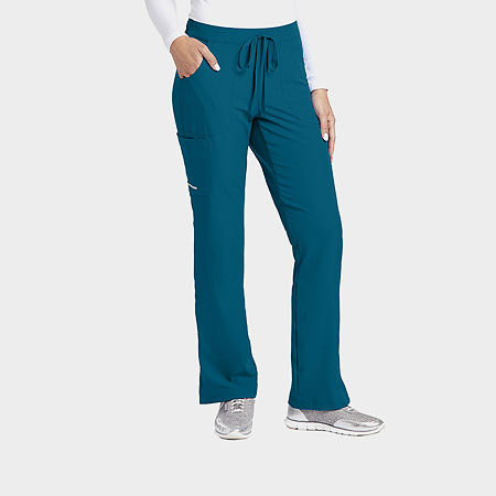 Skechers Sk201 Reliance 3-Pocket Mid-Rise Straight Leg Womens Tag Free Stretch Fabric Moisture Wicking Scrub Pant  Medium  Blue
