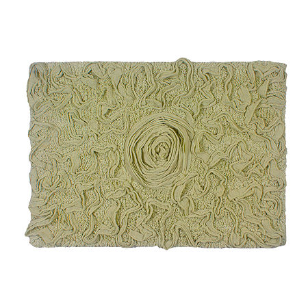 Home Weavers Bell Flower Bath Rug  17 x 24 - Green