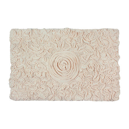 Home Weavers Bell Flower Bath Rug  17 x 24 - Natural