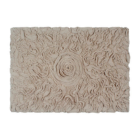Home Weavers Bell Flower Bath Rug  17 x 24 - Linen