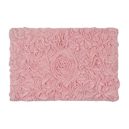 Home Weavers Bell Flower Bath Rug  17 x 24 - Pink