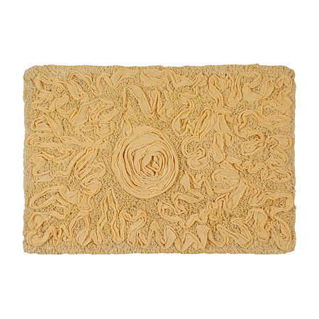 Home Weavers Bell Flower Bath Rug  17 x 24 - Butter