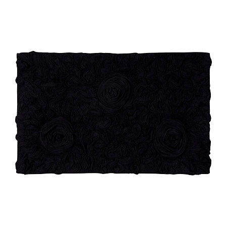 Click here for Home Weavers Bell Flower Bath Rug  21 x 34 - Black prices
