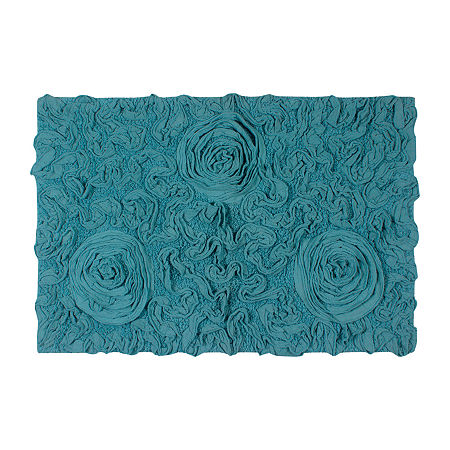 Click here for Home Weavers Bell Flower Bath Rug  21 x 34 - Blue prices