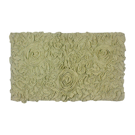 Click here for Home Weavers Bell Flower Bath Rug  21 x 34 - Green prices