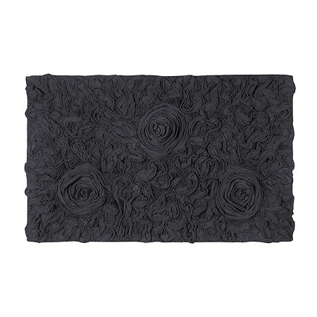 Home Weavers Bell Flower Bath Rug  21 x 34 - Grey