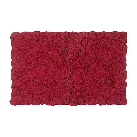 Click here for Home Weavers Bell Flower Bath Rug  21 x 34 - Red prices