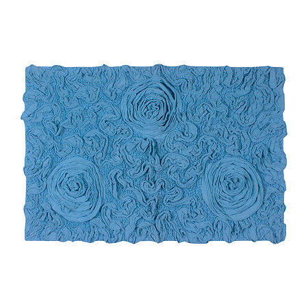 Click here for Home Weavers Bell Flower Bath Rug  21 x 34 - Sky B... prices