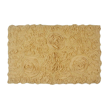 Home Weavers Bell Flower Bath Rug  21 x 34 - Butter