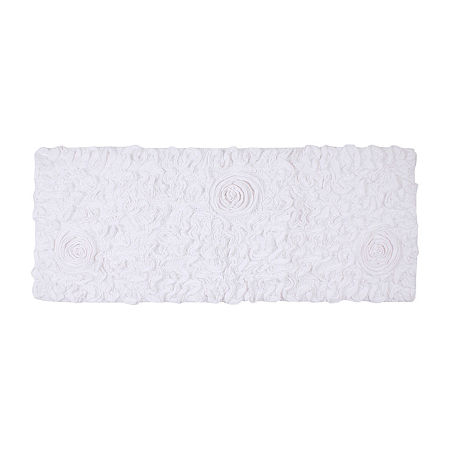 Home Weavers Bell Flower Runner Bath Rug 21 x 54 - White