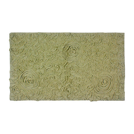 Click here for Home Weavers Bell Flower Bath Rug  24 x 40 - Green prices